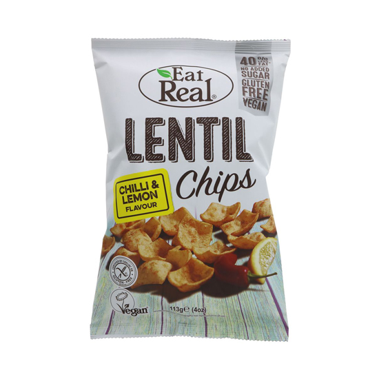 Eat Real Cofresh Chilli & Lemon Lentil Chips 113g - The Natural Grocery ...